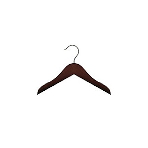 NAHANCO 10" Wooden Baby/Infant Hangers, Low Gloss Mahogany- 25/CTN.