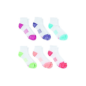 Hanes womens Hanes Women's (Pack of 6 Pair) Lightweight Breathable Ventilation Ankle fashion liner socks, White Assorted, 5 9 US