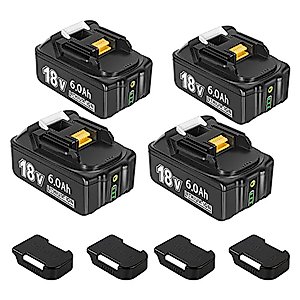 SUnMilY for Makita 18v Battery, 6.0Ah Replacement Lithium Batteries Compatible with Makita Battery 18V BL1860 BL1850 BL1850B BL1840 BL1840B BL1830 BL1830B BL1815B (4 Pack)