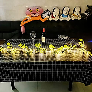 Lighted Eucalyptus Garland Vines with Lights Mantle Garland with Timer Battery Operated 6FT 96 LED for Wedding Decor Fall n Spring Decorations Christmas Fireplace Table Party Decor