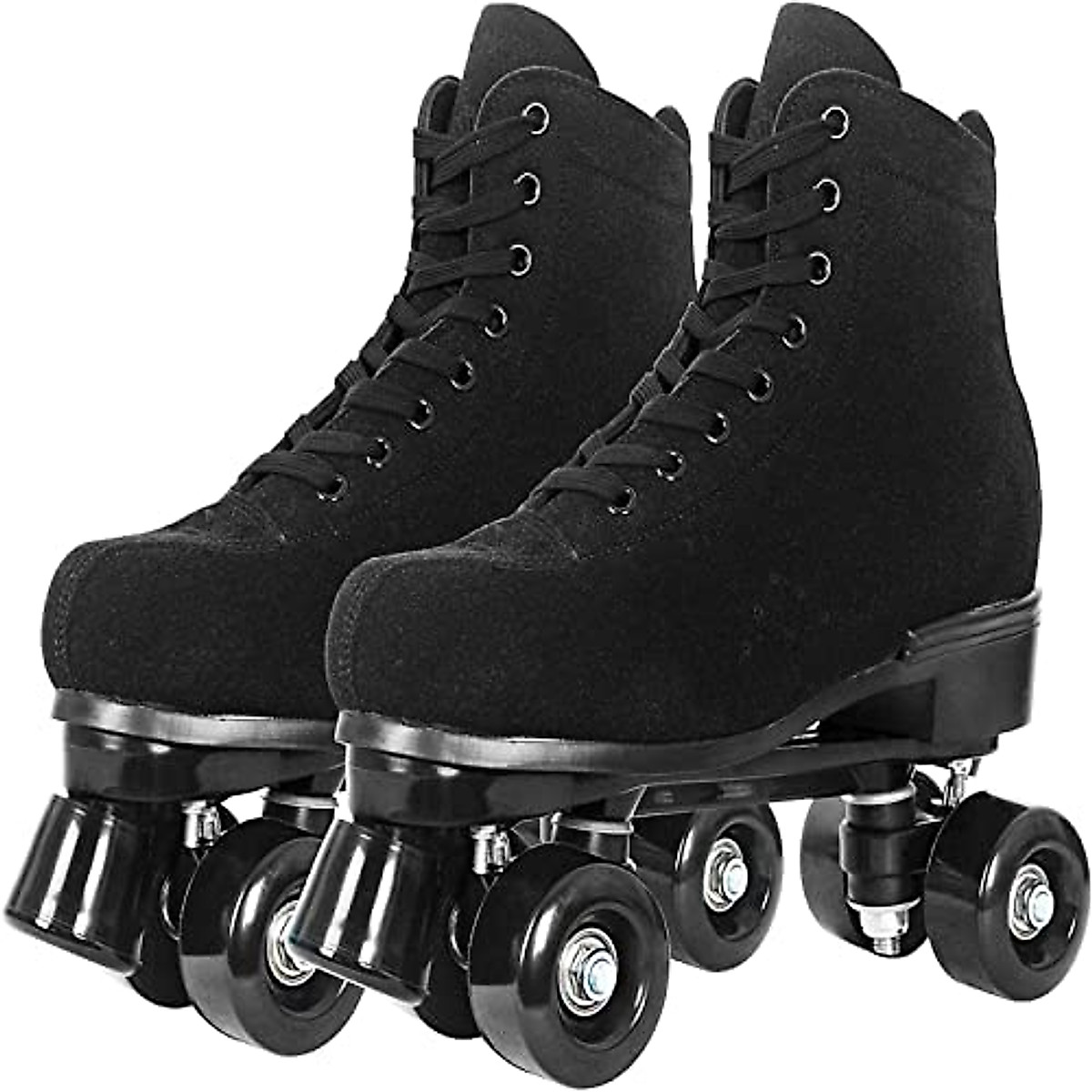 Roller Skates for Women with Suede High-top Double Row Rollerskates, Unisex-Adult Derby Skate for Beginner,Fast Braking Rink Skates