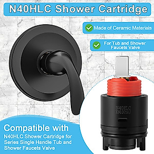 N40HLC Shower Cartridge Replacements, for RK7300-CART-3P and HL-40 Shower Cartridge, Type F, 40 mm Shower Cartridge Compatible with Temp-Gard III Series Single Handle Tub and Shower Faucets Valve