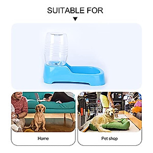 Mipcase Dog Water Feeder, Dog Water Dispenser Large, Automatic Pet Food Water Dispenser Plastic Food Feeding Bowls for Dogs Cats (Blue)