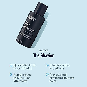 Grooming Lounge the Shavior Post Shave Remedy - Calms Inflammation and Irritation - Prevents and Eliminates Ingrown Hair - Effective Spot Treatment - No Paraben and Sulfate - Cruelty Free - 3 oz