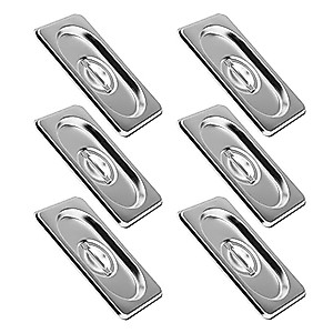 BIEAMA 6-Pack Hotel Pans with Lid, 1/9 Size 2.6" Deep, NSF, Catering Food Pan, Commercial Stainless Steel Pan with Cover