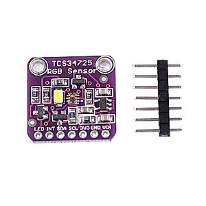 HiLetgo TCS-34725 TCS34725 RGB Light Color Sensor Colour Recognition Module RGB Color Sensor with IR Filter and White LED for Arduino