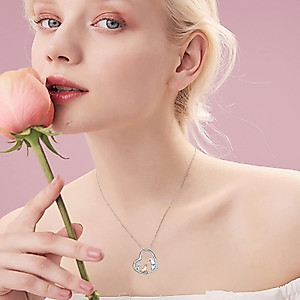 TANGPOET Llama Gifts Sterling Silver Alpaca Llama Necklace Mother Daughter Llama Pendant Jewelry for Women