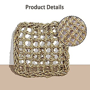 Bird Seagrass Mat Parrot Natural Seagrass Woven Net Parakeet Climbing Rope Chew Toys Hideout Shed Sheltering for Lovebird Cockatiel Conure Budgie