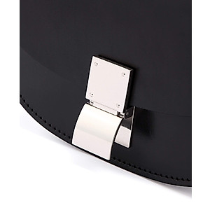 OLD TREND Genuine Leather Bay Clam Crossbody Bag (Black)