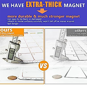 MAG-FANCY Magnetic Calendar for Refrigerator Set Weekly Dry Erase Fridge Taskmaster Calendar Whiteboard Meal Planner - with Extra-Thick Magnet Fine Tip Marker & Holes for Wall Hanging