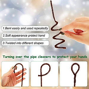 EBOOT 100 Pieces Pipe Cleaners Chenille Stem for Arts and Crafts, 6 x 300 mm (Brown)