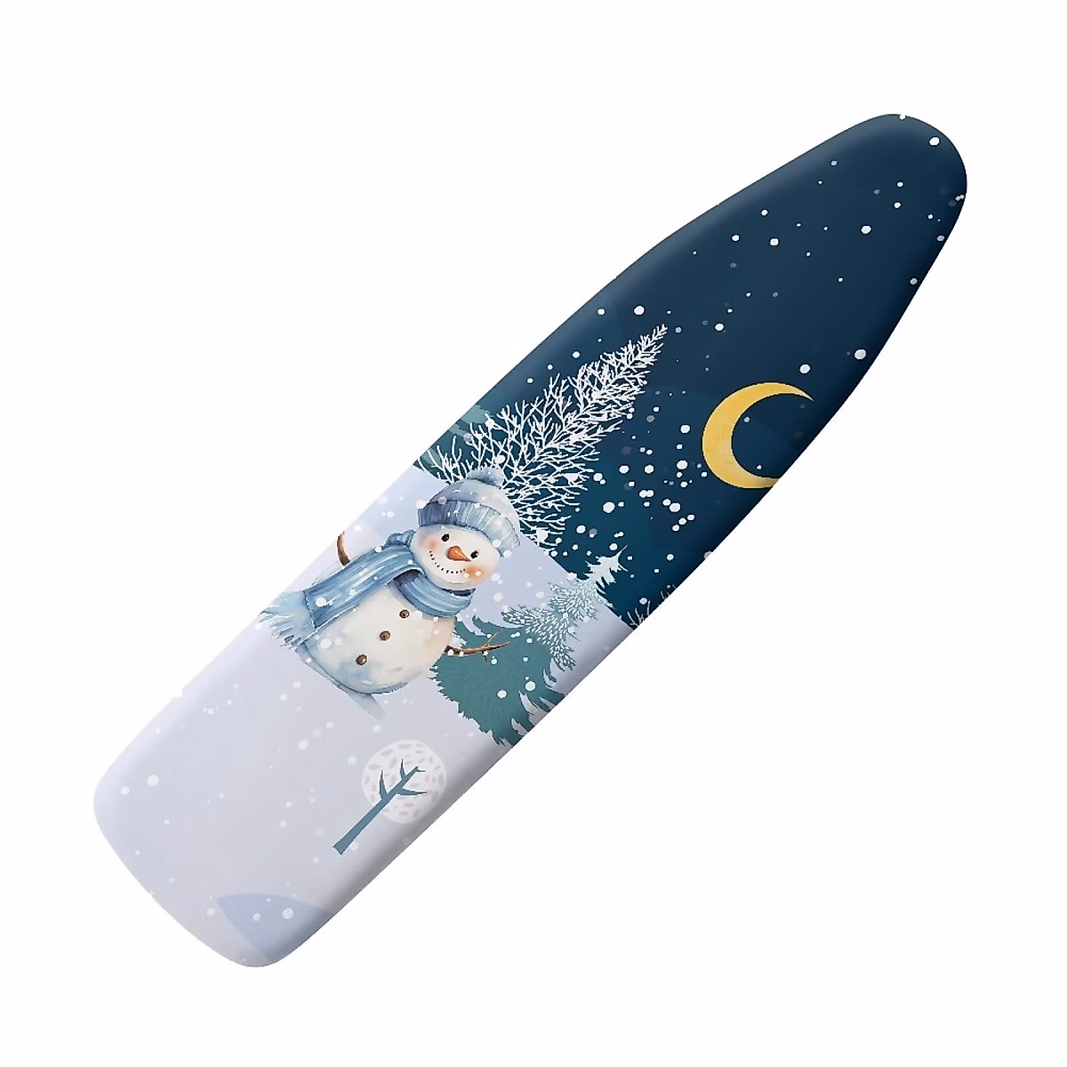 COEQINE Tabletop Ironing Board Cover and Pad Christmas Snowman Cute Tress Print with Elastic Edge and Hook and Loop Fasteners Black Stain