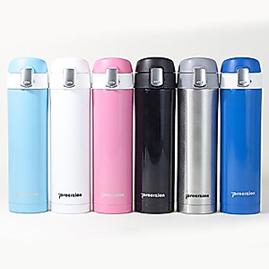 Insulated Stainless Steel Vacuum Flask Travel Mug, Leak Proof Beverage 16 Oz Thermos Bottle, White