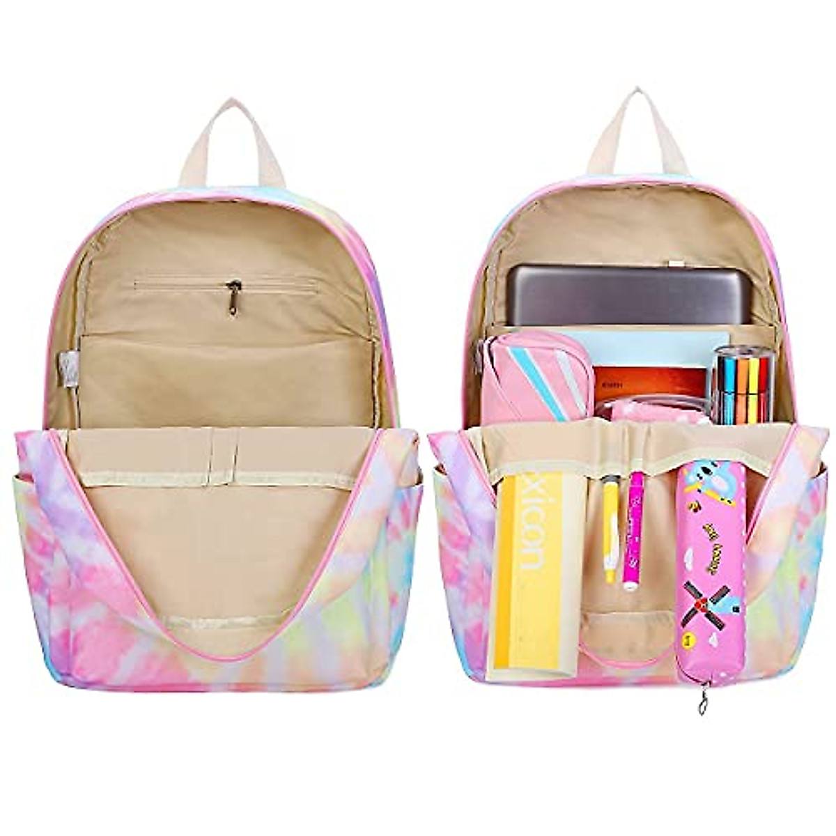 CAMTOP Girls Backpack with Lunch Box set Teen Backpack for School Bookbag