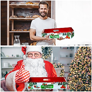 Cholemy Christmas Ham Bread Box Container 18" x 4.75" x 3" Paperboard Baking Bread Bags Non Window Bakery Bag for Holiday Packaging Gift Giving with Handle(50 Pcs)