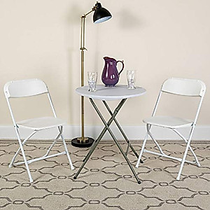 Flash Furniture Hercules™ Series Plastic Folding Chair - White - 2 Pack 650LB Weight Capacity Comfortable Event Chair-Lightweight Folding Chair