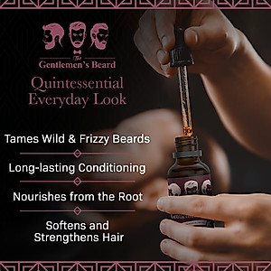 The Gentlemen's Beard Oil - Sandalwood - Conditioner Softener - All Natural - Softens, Strengthens and Promotes Beard & Mustache Growth - Leave In Conditioner