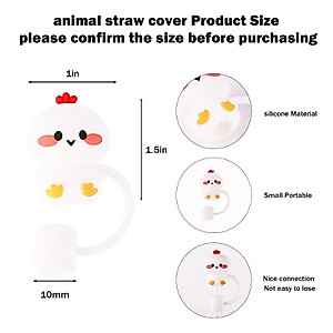 Stanley Cup Accessories Set Including 9 Pcs Silicone Spill Proof Stopper,3 Pcs Straw Cover Cap for 9-10 mm animal Straw Topper, 3Pcs Reusable Straw and 1 Cleaning Brush for Stanley Cup 40oz & 30oz