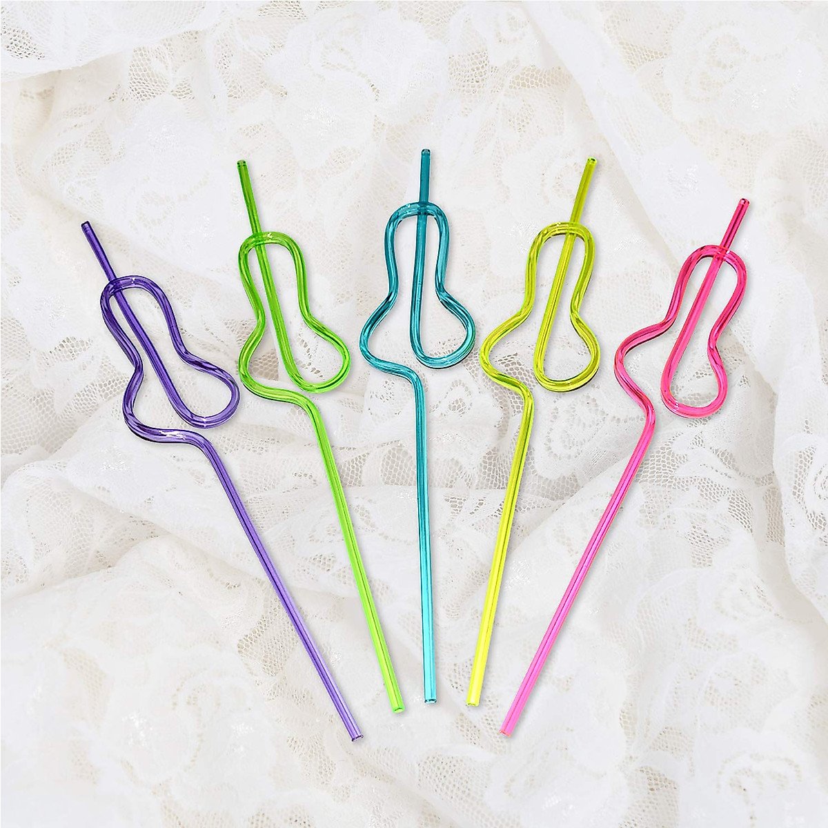 Party Supply Co. Bachelorette Straws, Penis Straw Party Favor, Funny Naughty Straws, Multi Colored Pack (Pack of 25)