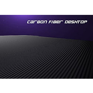 CubiCubi Luna Gaming Desk 47 inch Gamer Workstation, Home Computer Carbon Fiber Surface Gaming Desk PC Table with Cable Tray and Headphone Hook