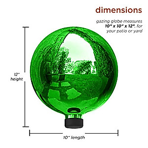 Alpine Corporation GLB292GN Gazing Globe, 10"L x 10"W x 12"H, Green