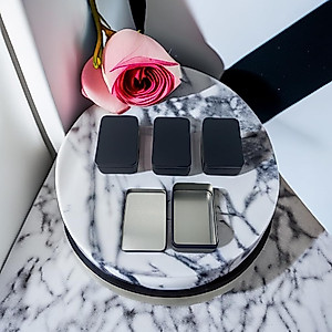 OVELCH 4pcs Rectangular Tin Box with Lid - 6-Pack Empty Tin Can Storage Container for Treats, Gifts, Favors and Crafts Black 3.94x2.56x1.3 Inches