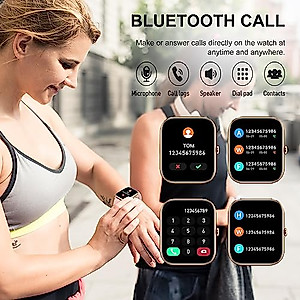 Smart Watch(Answer/Make Call), 1.85" Smartwatch for Men Women IP68 Waterproof, 100+ Sport Modes Fitness Activity Tracker, Heart Rate Sleep Monitor, Pedometer, Smart Watches for Android iOS, 2023