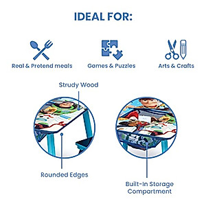 Delta Children Kids Table and Chair Set With Storage (2 Chairs Included) - Ideal for Arts & Crafts, Snack Time, Homeschooling, Homework & More, Disney/Pixar Toy Story 4