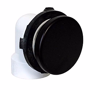 Westbrass 493244H-62 12" & 4" Bath Waste & Overflow Assembly with Tip-Toe Drain Plug and Illusionary Faceplate-SCH. 40 PVC Pipe, 1-Pack, Matte Black