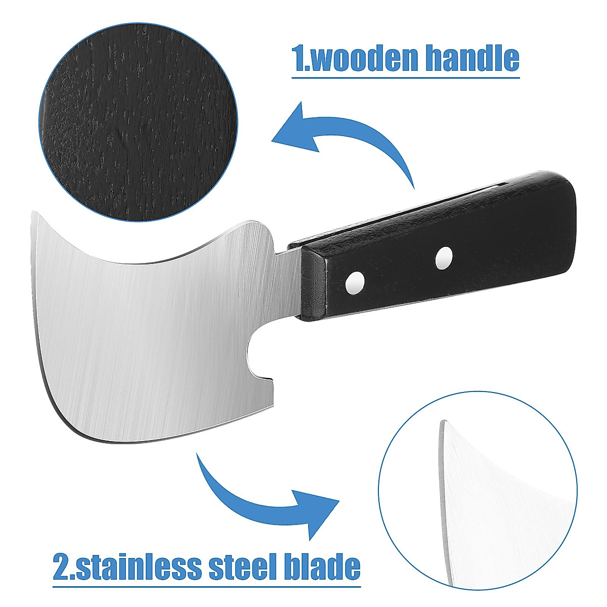 Hanaive 2 Pcs One Handed Gadgets Rocker Knife for Disabled, Disabled Products for Adults, Curved Steak Knife, Easy Hold Utensil for Chopping Limited Strength Hand Arthritis, Elderly or Pet Owner