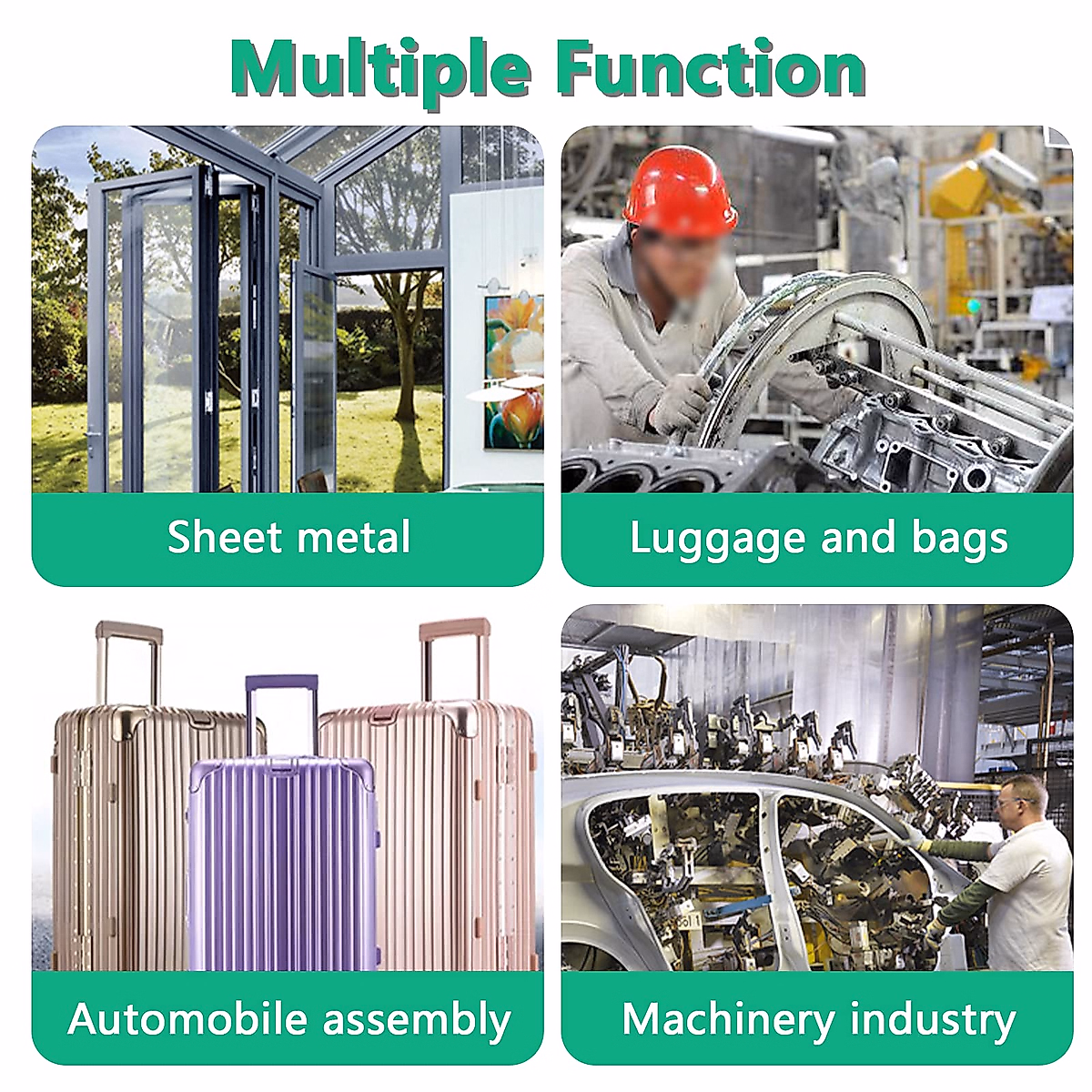 Qjaiune 100Pcs Aluminum Pop Rivets 3/16" x 1" (Diameter x Grip Length), Dome Head Blind Rivets for Sheet Metal Automotive Railway