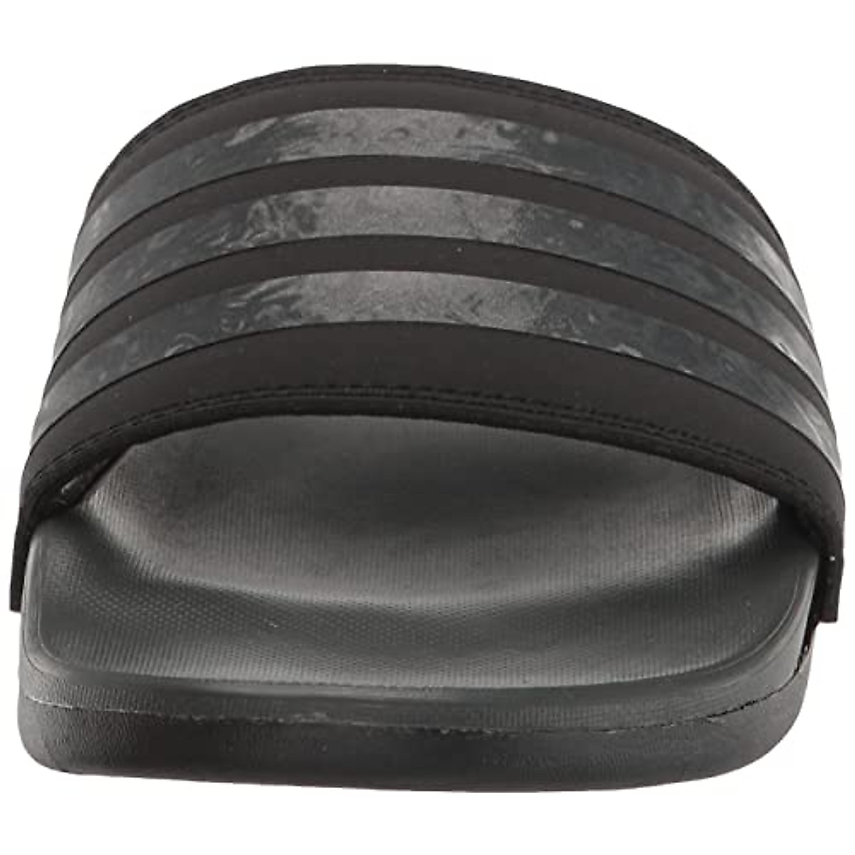 adidas Women's Adilette Comfort Slide Sandal, Black/Grey/Black, 8