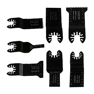 CNBTR Black Oscillating Saw Blade Quick Release Mix Accessory Multifunction Tools Set of 7