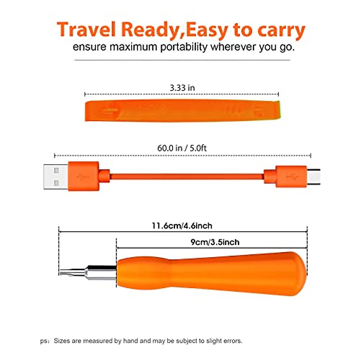 CYJJZQ Ring Doorbell Screwdriver Replacement & Charger Charging Cable Cord, Fit Video Doorbell, Video Doorbell 2 3 and Pro & Elite Ring Doorbell Security Screw (Orange)