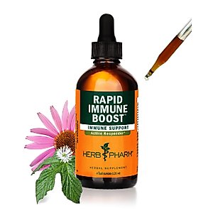 Herb Pharm Organic Rapid Immune Boost: Fast-Absorbing Tincture for Adults, Echinacea Tincture with Goldenseal, Ginger Extract & Elderberry, Immune Support Supplement & Wellness Aid, 4 Oz