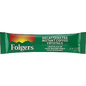 Folgers Classic Decaf Decaffeinated Instant Coffee Crystals, 6 Single Serve Packets (Pack of 12)