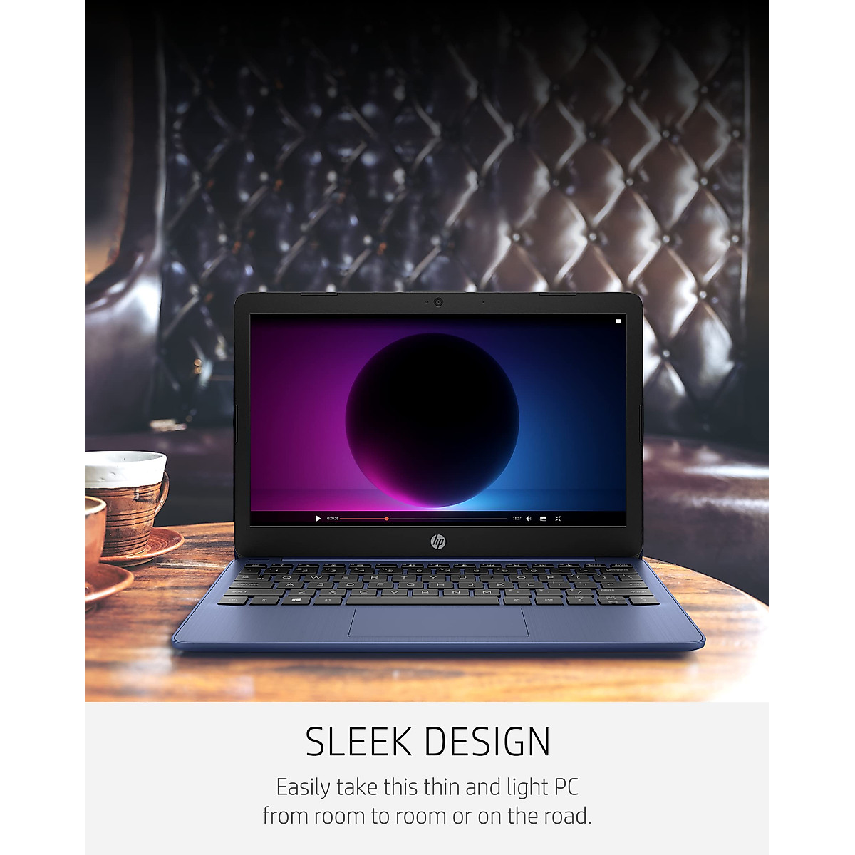 HP Stream 11" Laptop, Intel Celeron N4020, Intel UHD Graphics 600, 4 GB RAM, 64 GB SSD, Windows 11 Home in S mode (11-ak0030nr, Royal blue) (Renewed)