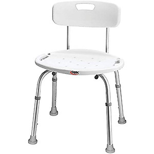 Carex Bath Chair and Shower Chair with Back - Shower Seat for Elderly, Handicap, and Disabled, 300lbs, Easy Assembly, White