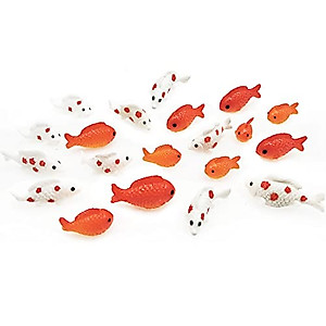 MAOMIA 20 Pcs Miniature Fish Figurines Resin Fish Tank Decoration Fairy Garden Mini Goldfish Micro Landscape Decor Ornament