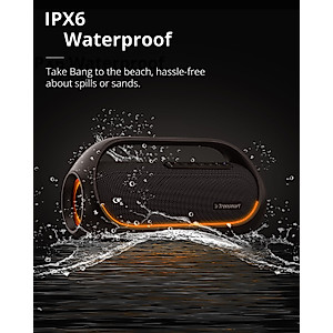 Tronsmart Bang(Upgraded) 60W Bluetooth Speakers with Subwoofer, IPX6 Waterproof Loud Bluetooth Speaker with 7 LED Color Light, 24H Playtime Bluetooth Portable Speaker with Handle for Outdoor, Party