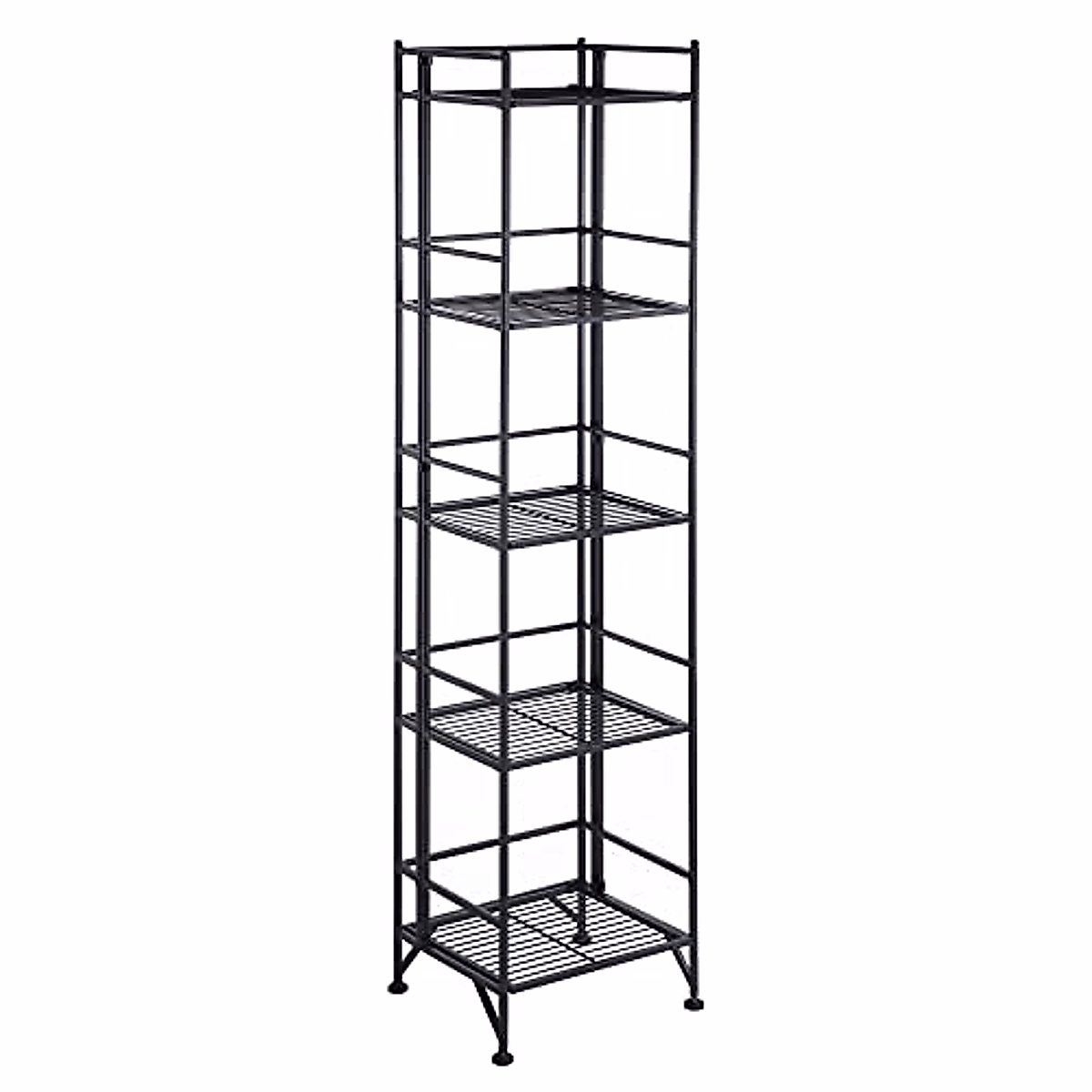 Convenience Concepts Designs2Go X-Tra Storage 5-Tier Folding Metal Shelf, Black