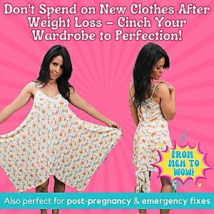 Cinch it! Dress Clips for Back Cinch and Waist for Dresses, Skirts, Shirts and Shawls. These Hidden Clothes Clips Better Than Ugly Metal Clasps for Clothing to Alter The fit for Women