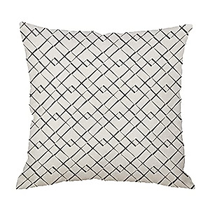 Outdoor Throw Pillow Covers 18x18 Waterproof Farmhouse Boho Spring Summer White Beige Black Patio Decorative Linen Square Modern Floral Line Geometry Stripe Courtyard Garden Sofa Chair Couch set of 4
