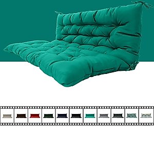 VKETU Outdoor Swing Cushions 3 Seater Waterproof, Replacement Bench Cushions for Outdoor Patio Furniture with Backrest, Porch Swing Cushion with Ties for Lawn and Garden (Lake Blue, 40x71in)