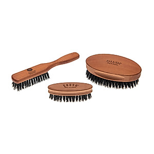 Made in Germany - SHASH Smooth 100% Boar Bristle Beard Brush, Naturally Conditions and Softens Hair - Portable, Eases Itch and Irritation, Supports Healthy Growth, Eco-Sourced