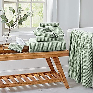 Bathroom Towel Set Green 4 Pack-35x70 Towel,600GSM Ultra Soft Microfibers Bath Towel Set Extra Large Plush Bath Sheet Towel,Highly Absorbent Quick Dry Oversized Towels Spa Hotel Luxury Shower Towels