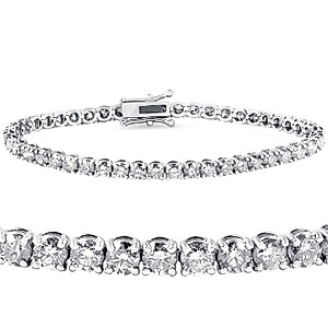 P3 POMPEII3 8ct 18k White Gold Round Diamond Tennis Bracelet