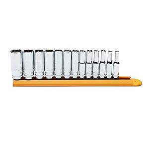 GEARWRENCH 13 Pc. 1/4" Drive 6 Pt. Socket Set, Deep, Metric - 80304