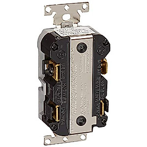 Leviton G5362-WTG 20A-125V Extra-Heavy Duty Industrial Grade Weather/Tamper-Resistant Duplex Self-Test GFCI Receptacle, 1.74 x 1.36 x 4.05 inches, Gray, 20-Amp
