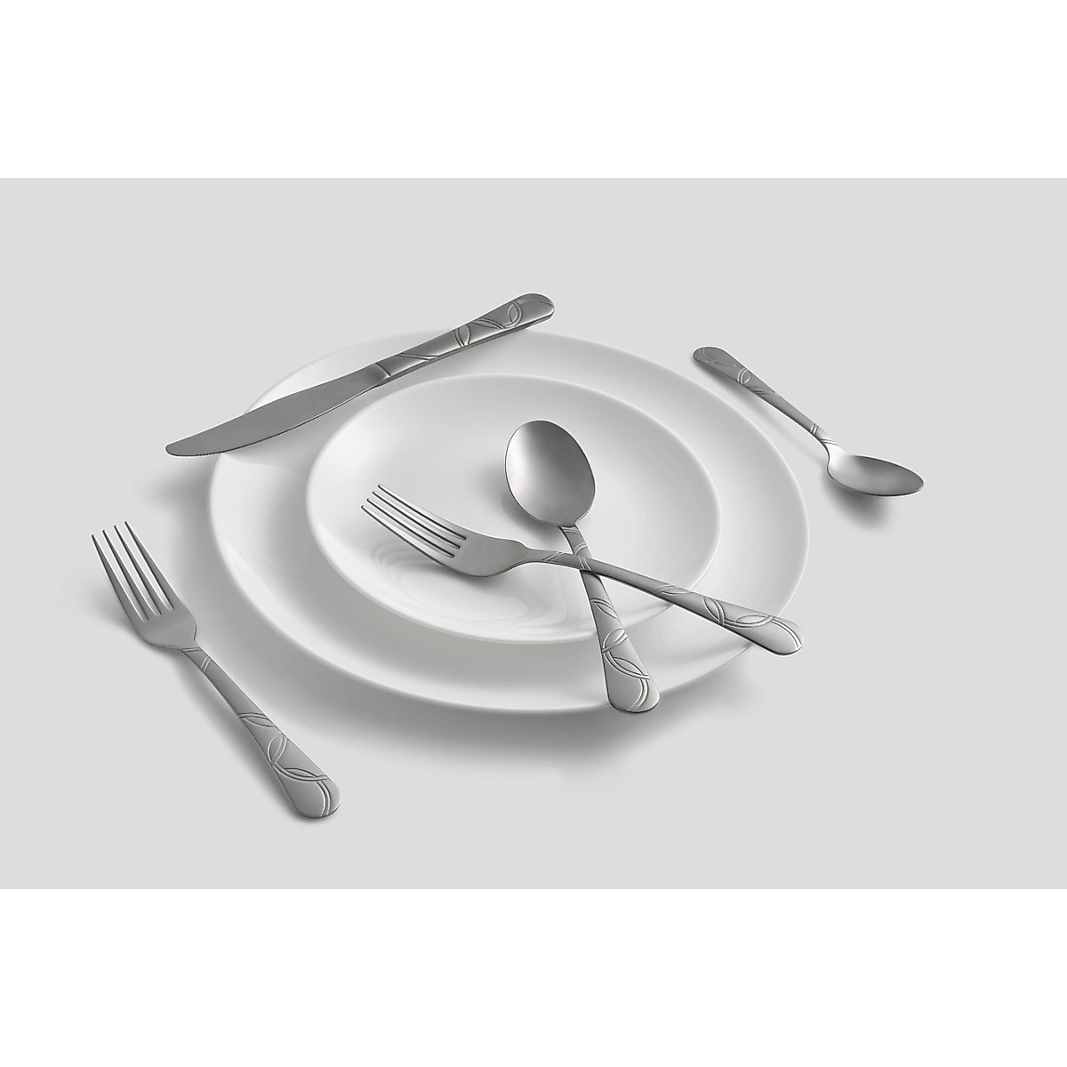 Cambridge Felicity Sand Piece Flatware Set, 45 Count